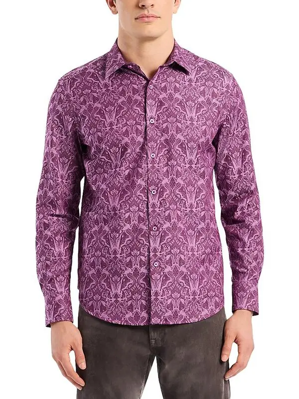 Robert Graham Highland Long Sleeve Woven Shirt - Berry