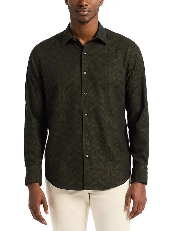 Robert Graham Highland Long Sleeve Woven Shirt - Olive