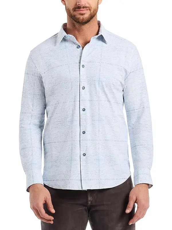 Robert Graham Irving Long Sleeve Knit Shirt - Blue