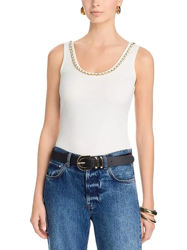 Generation Love Mabel Chain Trim Top - White