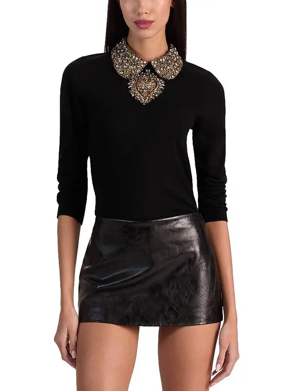 Alice + Olivia Porla Removable Collar Sweater - Black