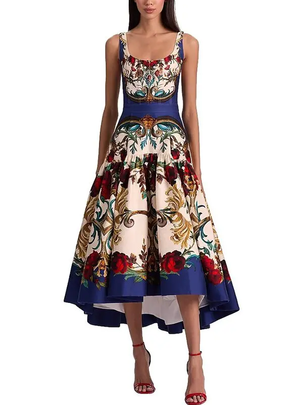 Alice + Olivia Diana Structured Midi Dress - Gilded Rose