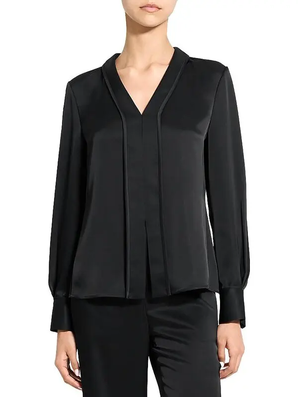Theory Front Seam Blouse - Black