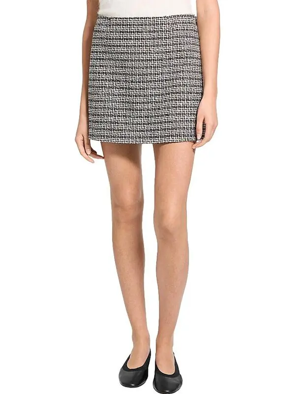 Theory Tweed Mini Skirt - Shale Multi