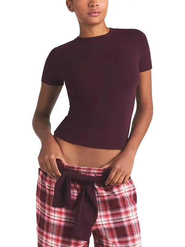 SKIMS Cotton Jersey T-shirt - Currant