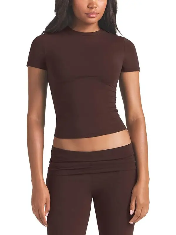 SKIMS Cotton Jersey Crewneck Tee - Espresso