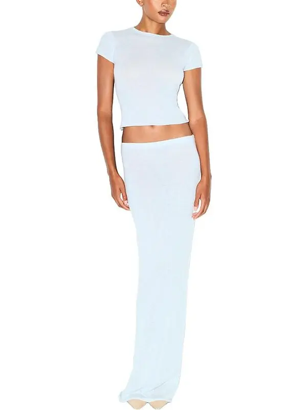 SKIMS Featherweight Cashmere Maxi Skirt - Pearl