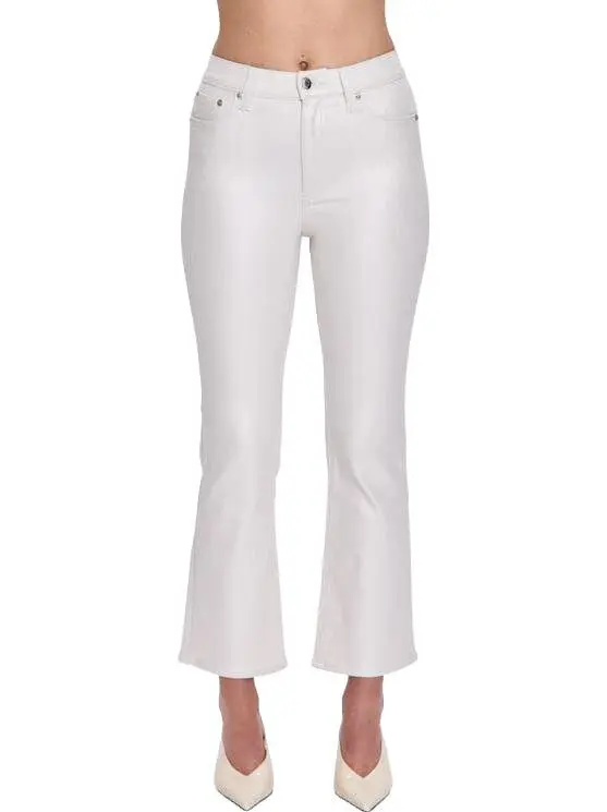 PISTOLA Lennon Coated High-waist Ankle Bootcut Jeans - Ivory Luster