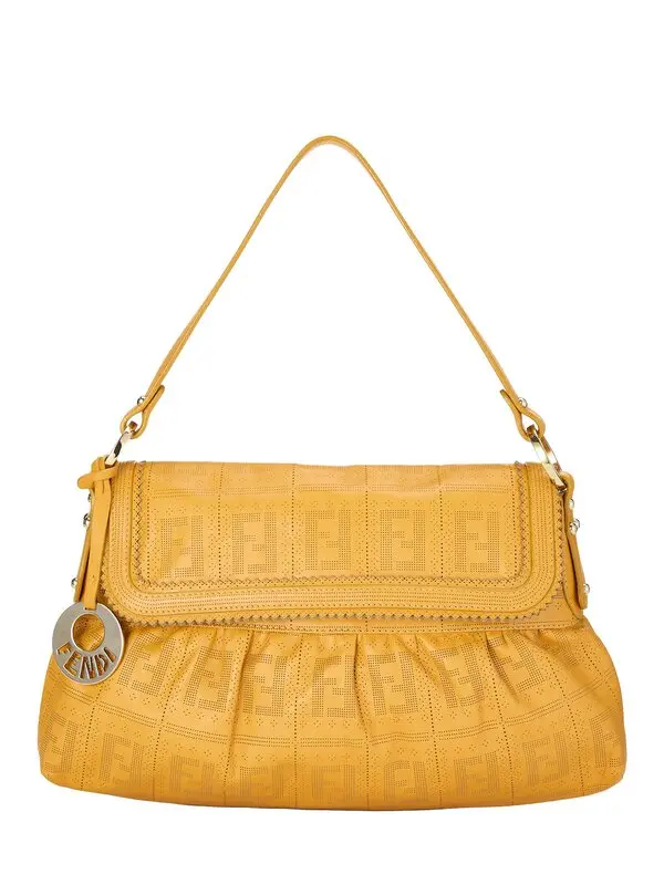 Fendi Zucca Perforated Leather Chef Mini - Orange