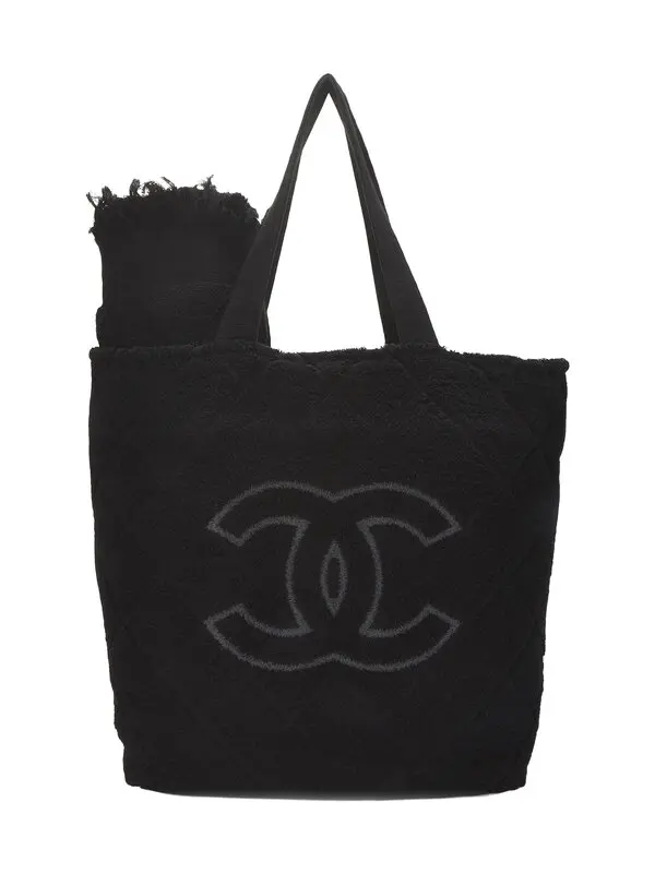 Chanel Beach Tote Set - Black