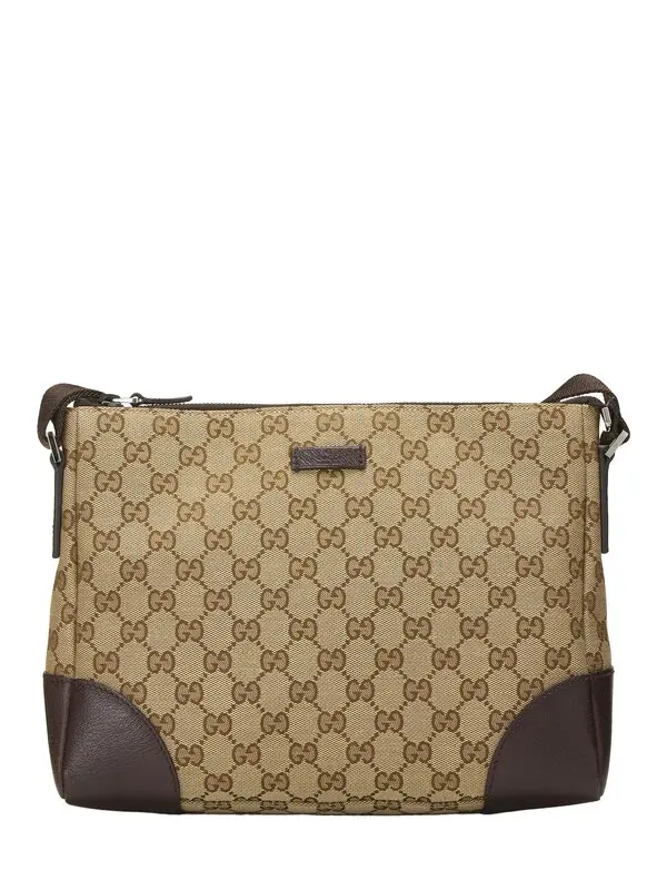 Gucci Original Gg Zip Messenger Bag - Brown