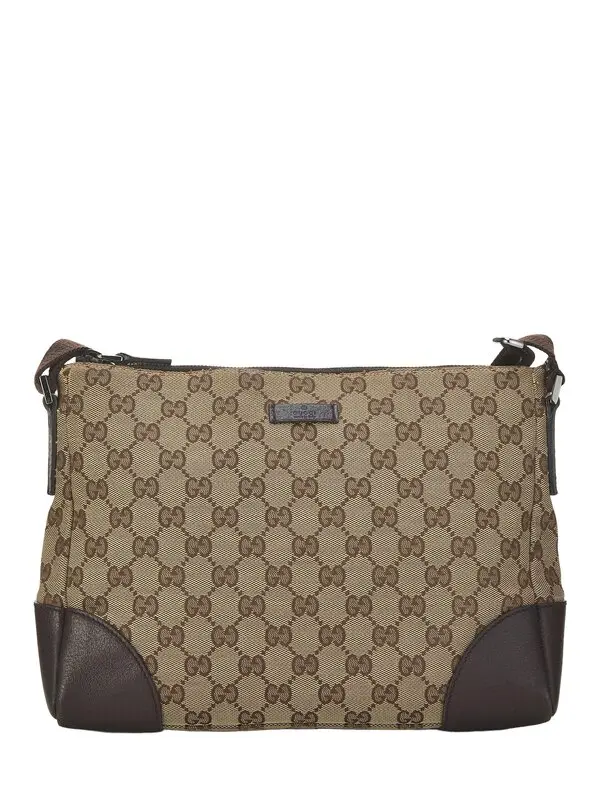 Gucci Original Gg Zip Messenger Bag - Brown