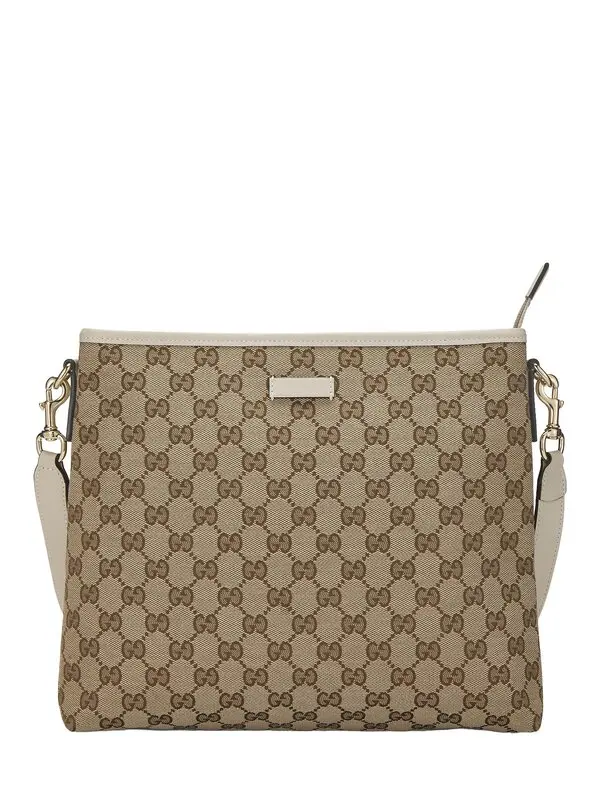Gucci Original Gg Zip Messenger Bag - White