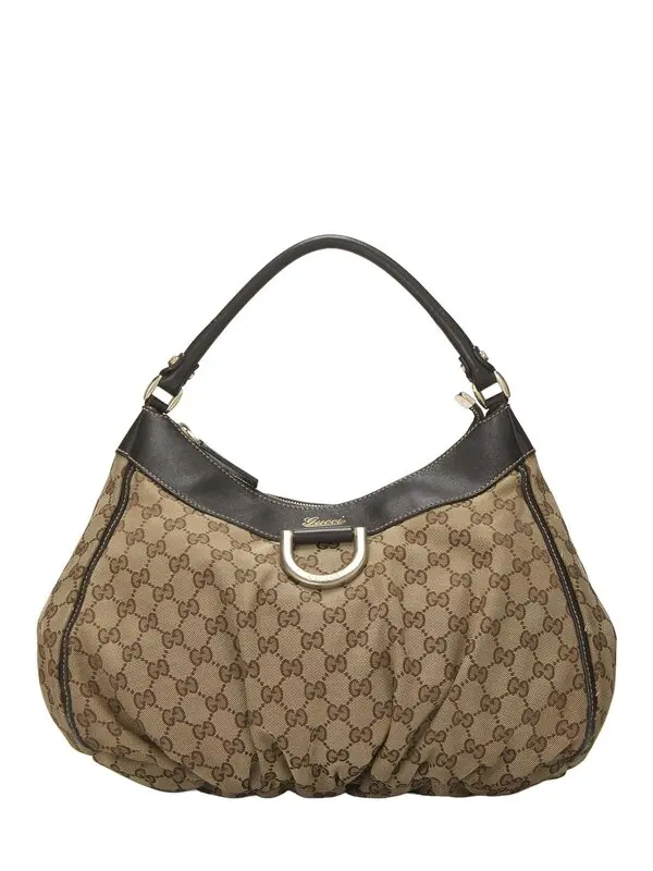 Gucci Abbey Shoulder Bag With Gg Monogram - Brown