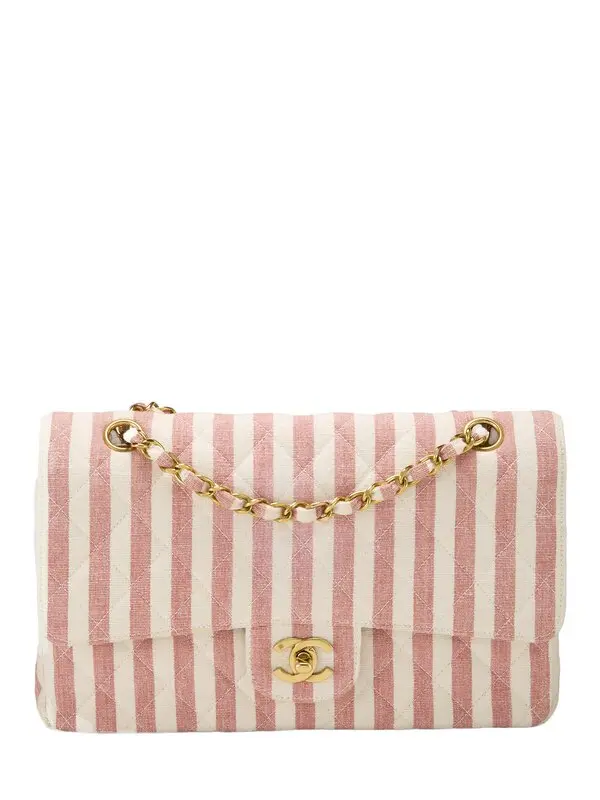 Chanel Quilted Linen Classic Flap - Multi