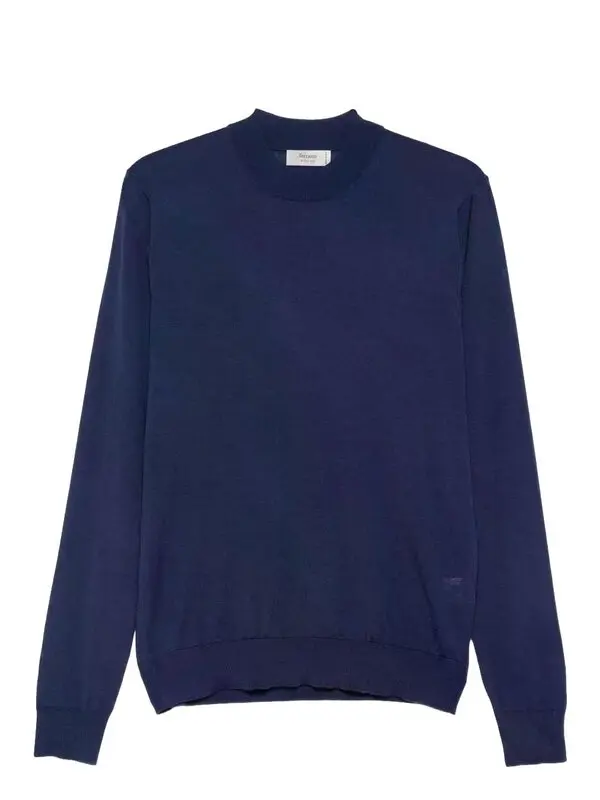 FERRANTE Crew-neck Long Sleeve Sweater - Blue