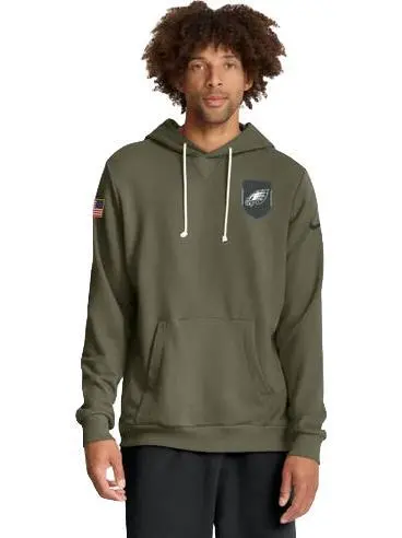 Nike Philadelphia Eagles 2025 Salute To Service Sideline Standard Issue Dri-fit Hoodie - Olive