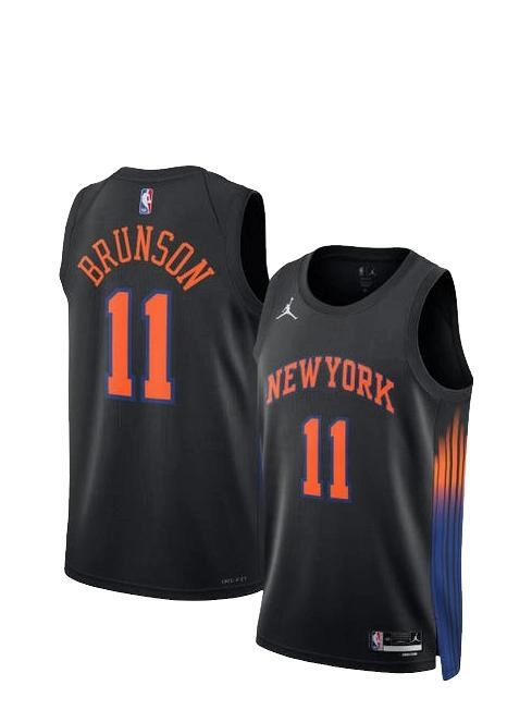JORDAN BRAND Jalen Brunson New York Knicks Swingman Jersey Statement Edition - Black