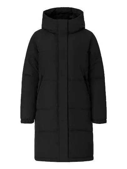 QUARTZ CO. Ines Hooded Down Winter Jacket - Black
