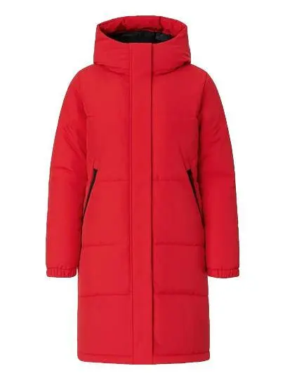 QUARTZ CO. Ines Hooded Down Winter Jacket - Fiery Red