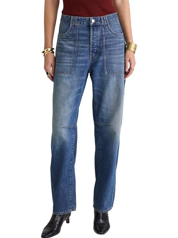 Madewell The Darted Utility Barrel Leg Jeans - Irmo Wash