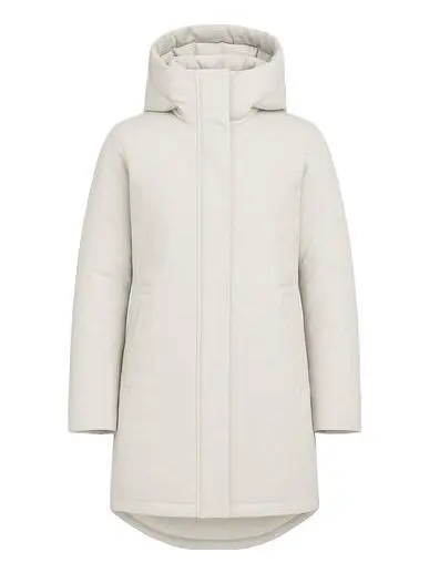 QUARTZ CO. Genia Hooded Down Winter Jacket - Oatmeal