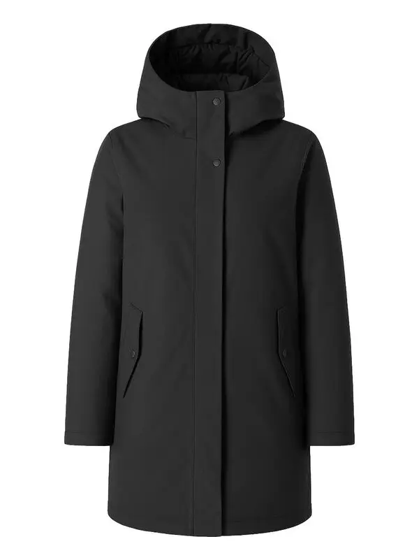 QUARTZ CO. Heidi Hooded Down Winter Jacket - Black