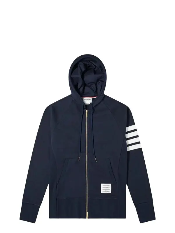 Thom Browne 4-bar Zip-up Hoodie - Blue