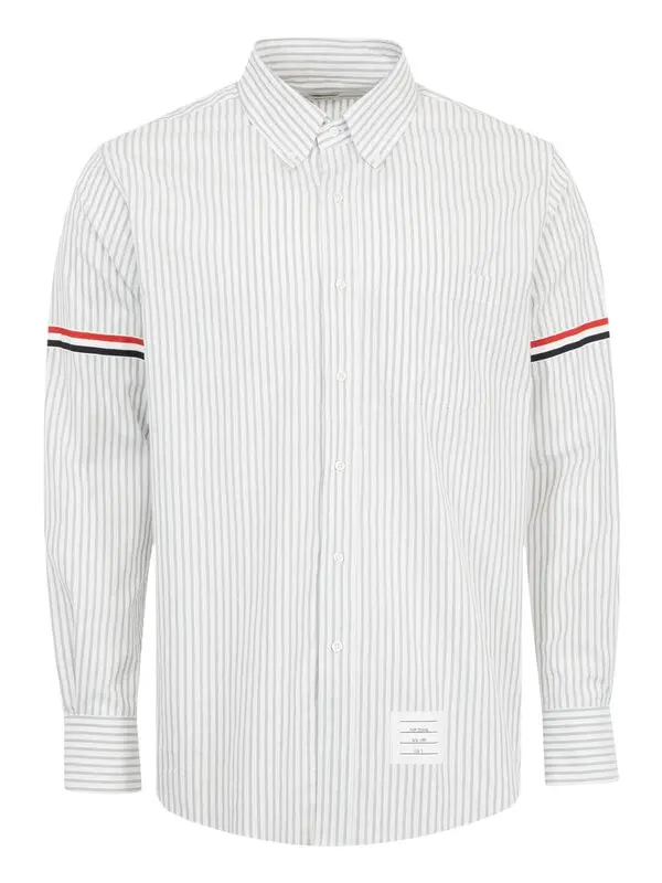 Thom Browne Long-sleeve Shirt With Armband - Grey