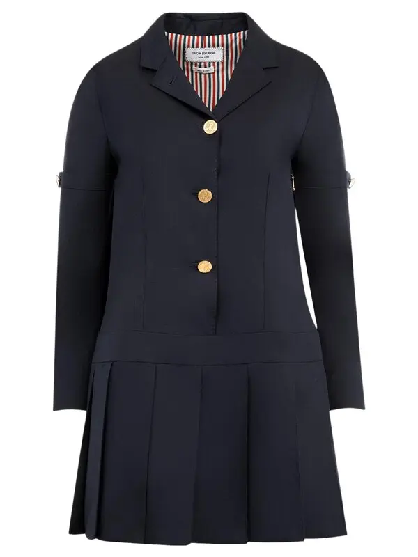 Thom Browne Super 120's Twill Sportcoat Mini Dress - Blue