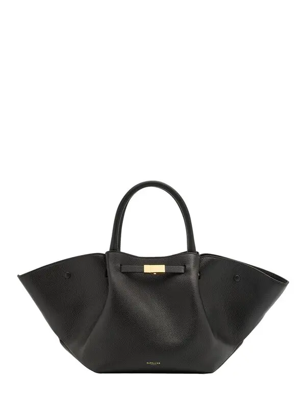 DEMELLIER Midi New York Tote Bag - Black Small Grain