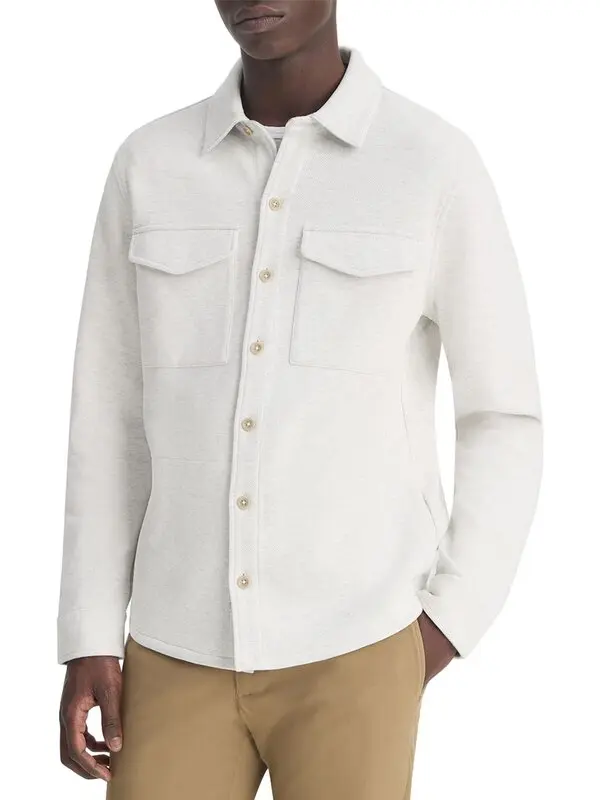 Vince Solid 4-pocket Shirt Jacket - H White/lt H Grey