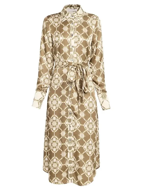 Ramy Brook Victoria Tile Print Shirt Dress - Grnpat