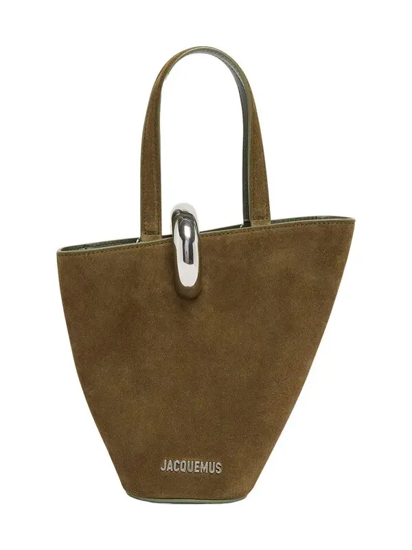Jacquemus Le Petit Bambola Suede Shoulder Bag - Khaki