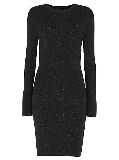 Whistles Annie Bodycon Sparkle-knit Mini Dress - Black