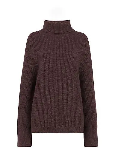 Whistles Heavy Roll-neck Wool Jumper - Brown