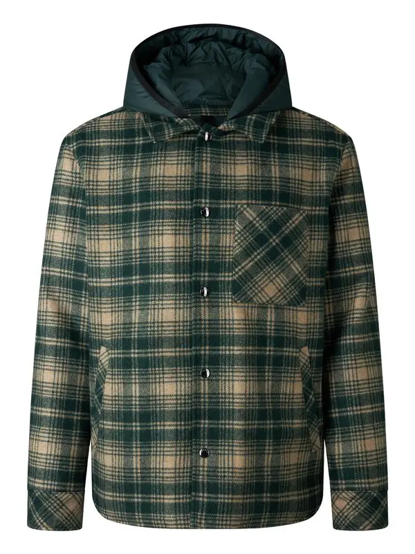 Bogner Flannel Overshirt Larry - Dark Green/beige