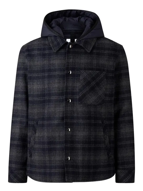 Bogner Flannel Overshirt Larry - Navy Blue/grey