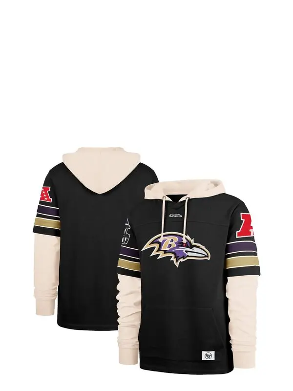 '47 Baltimore Ravens Split Zone Cornerback Duo Hoodie - Black