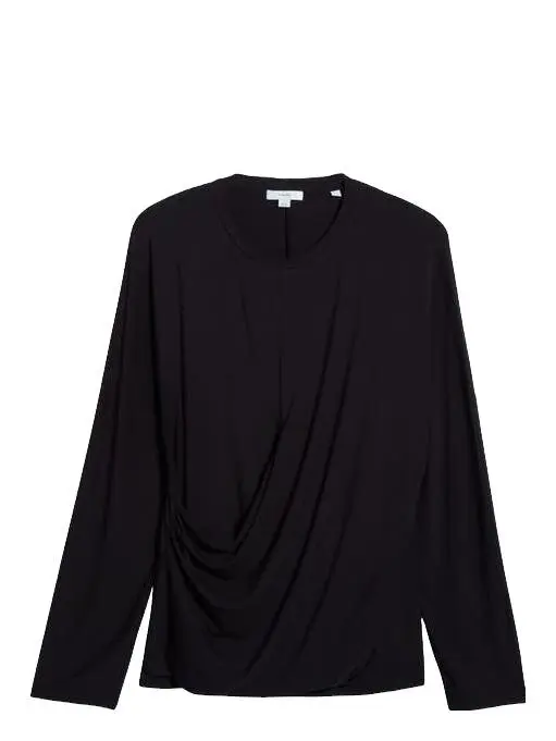 Vince Drape Knit Top - Black