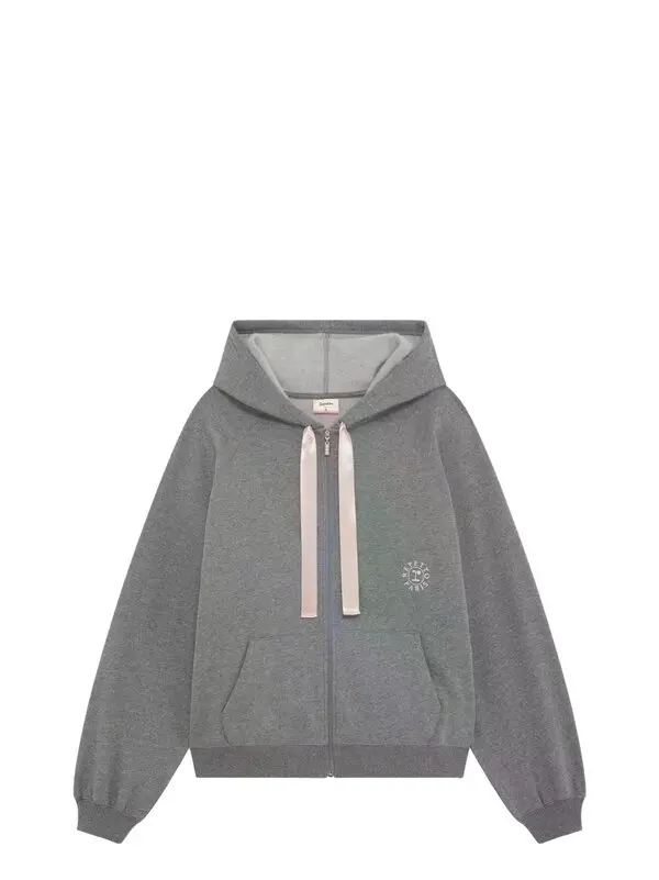 Repetto Satin-trimmed Zip-up Hoodie - Grey