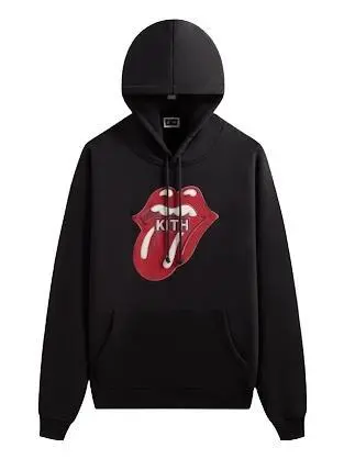 Kith X The Rolling Stones Classic Logo Nelson Hoodie - Black