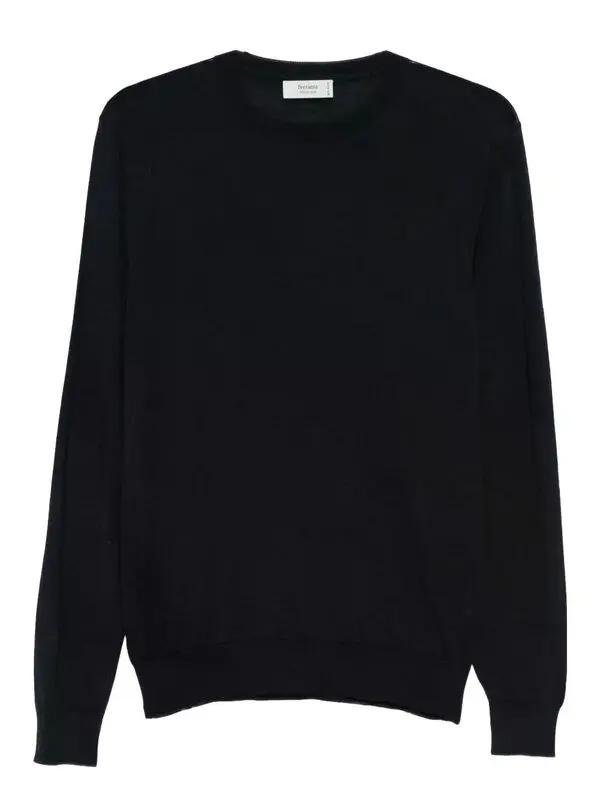 FERRANTE Crew-neck Long Sleeve Sweater - Blue