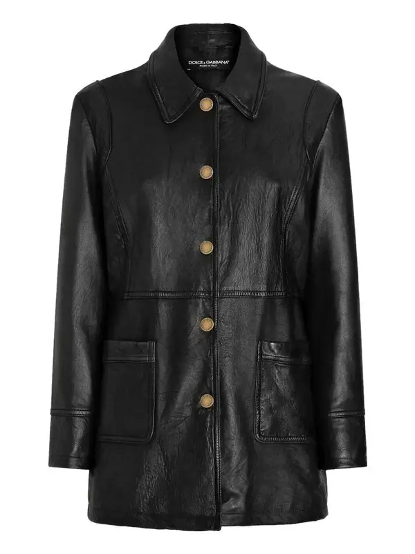 Dolce & Gabbana Leather Jacket - Black