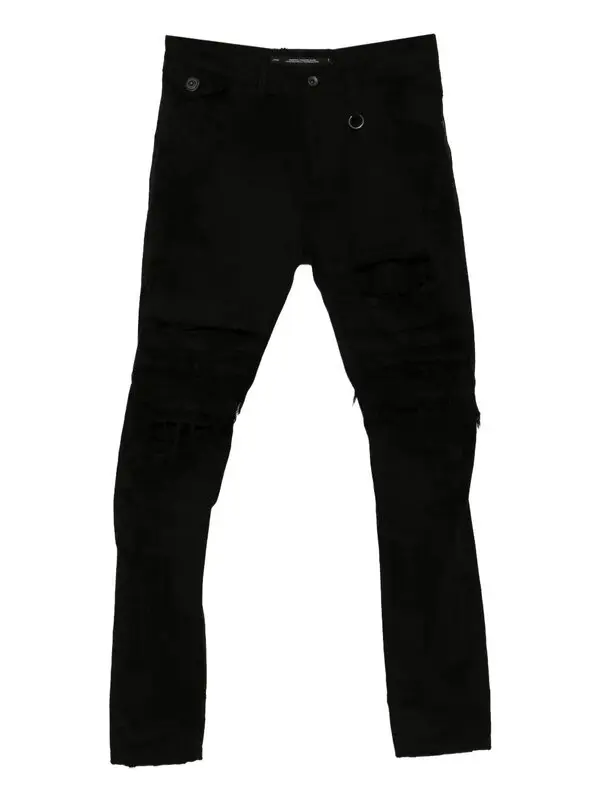 JULIUS Ribbed Taper Jeans - Black