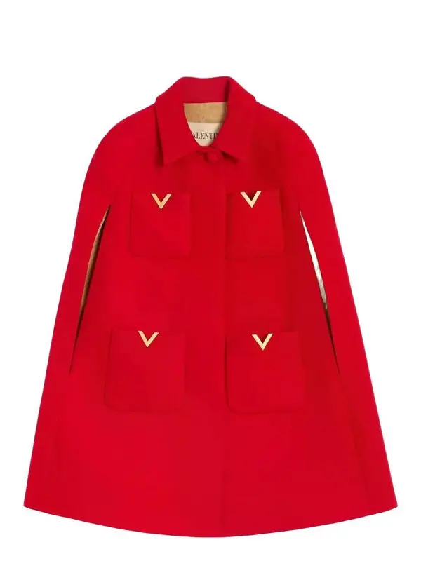 Valentino Garavani Drill Button Cape - Red