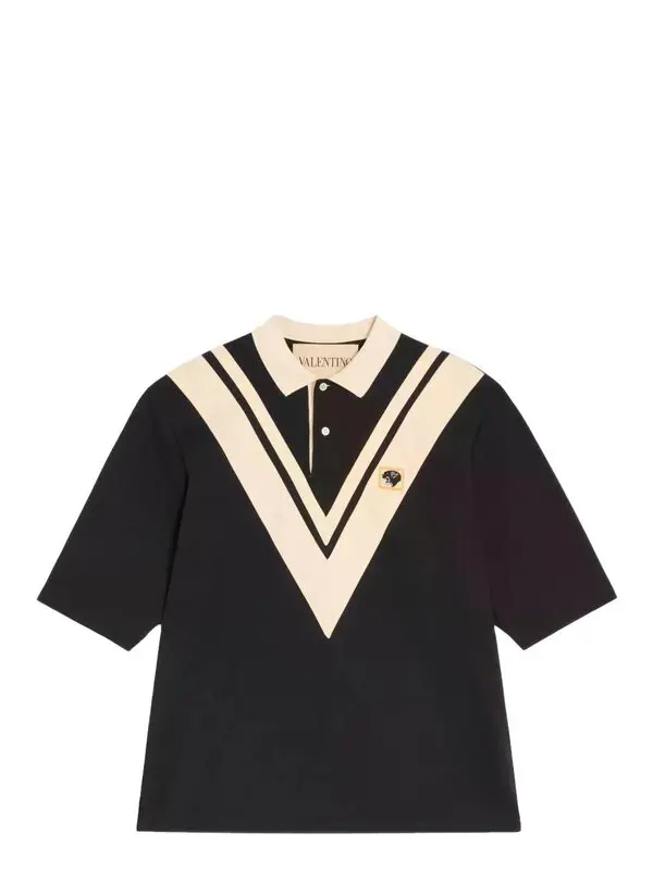 Valentino Garavani Embroidered Polo Shirt - Black