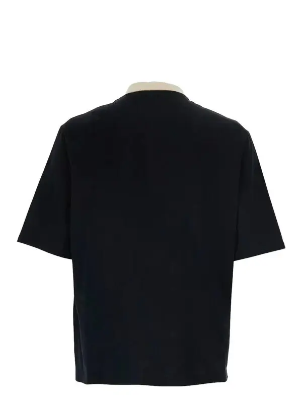 Valentino Garavani Cotton Polo With Inlaid V And Embroidered Panther-patch - Black