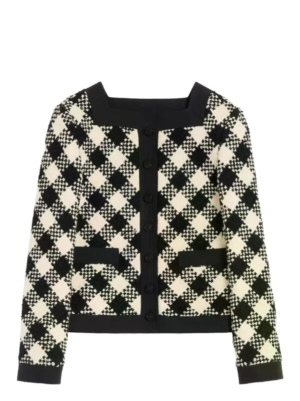 Valentino Garavani Damier Tweed Jacket - Black
