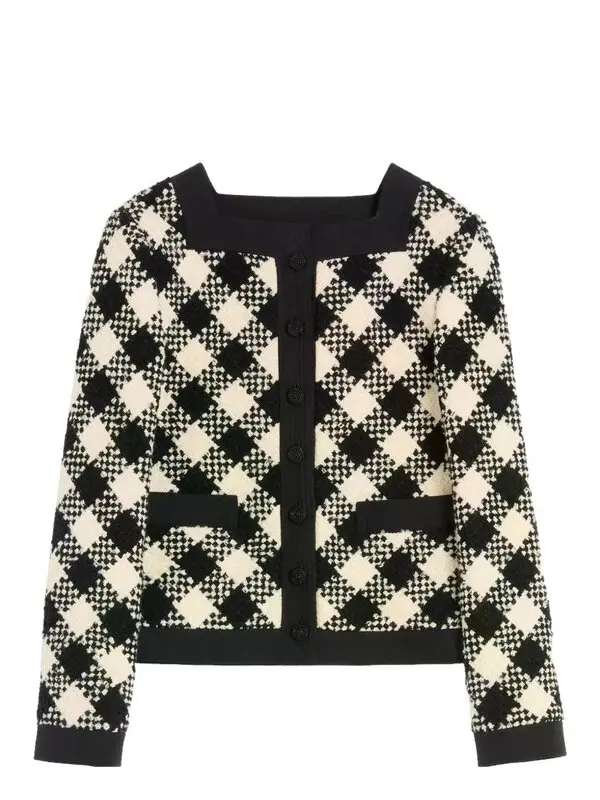 Valentino Garavani Damier Tweed Jacket - Black